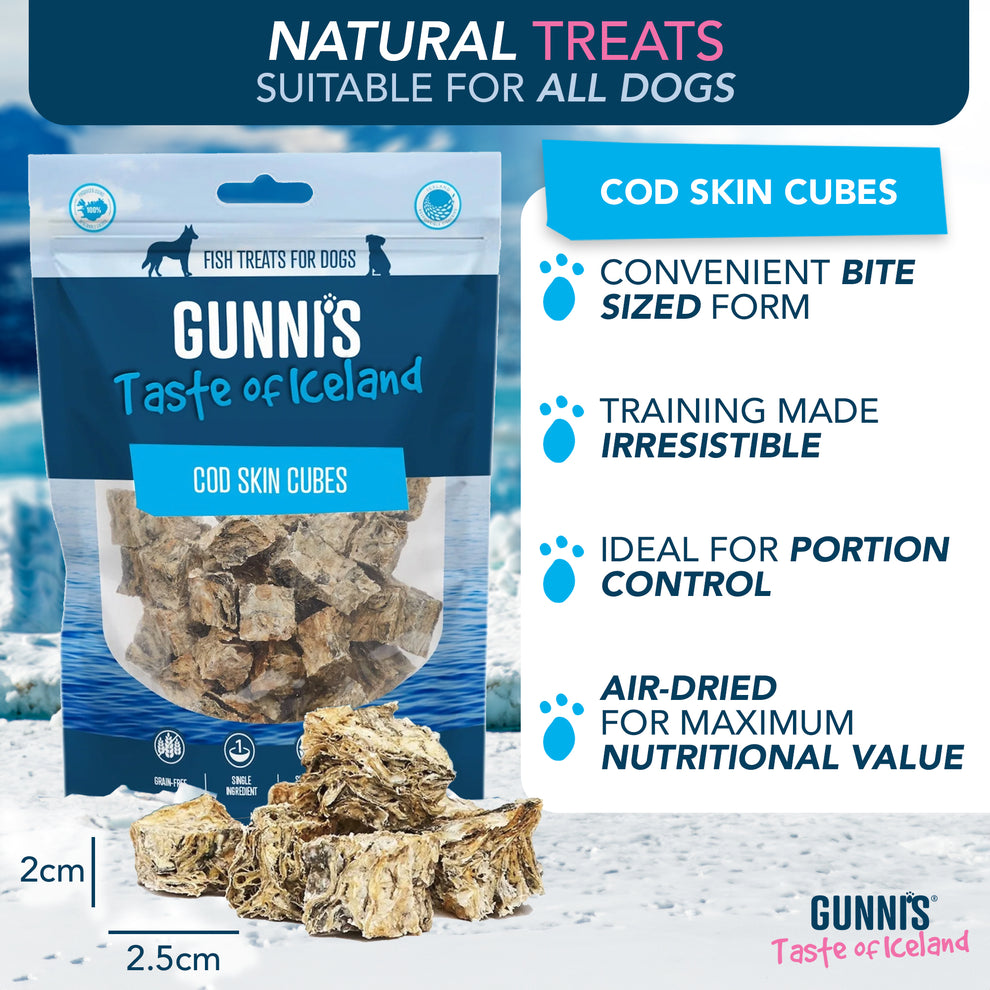 Gunnis Natural Fish Treats For Dogs - Cod Fish Cubes Dog Treats, 80g ...