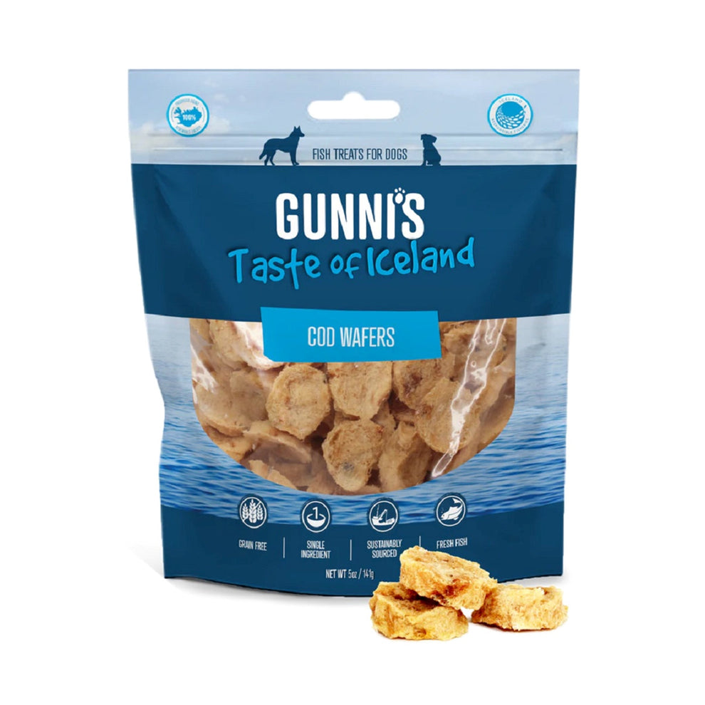 Gunnis Natural Fish Treats For Dogs - Cod Wafers Dried Fish Skin Chews ...